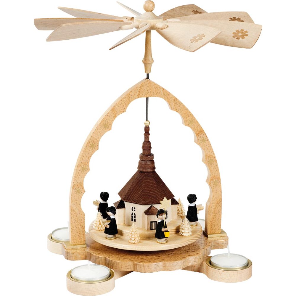 Pyramide Seiffener Kirche mit Kurrende - Holzkunst aus dem Erzgebirge ...